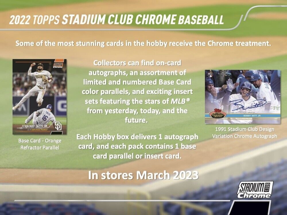 Topps 2022 Stadium Club Chrome Baseball Hobby Case - 16 Box for sale ...