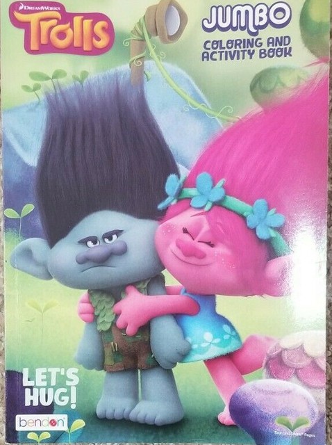Dreamworks Trolls Jumbo Coloring Activity Book Lets Hug Me Troll Life ...