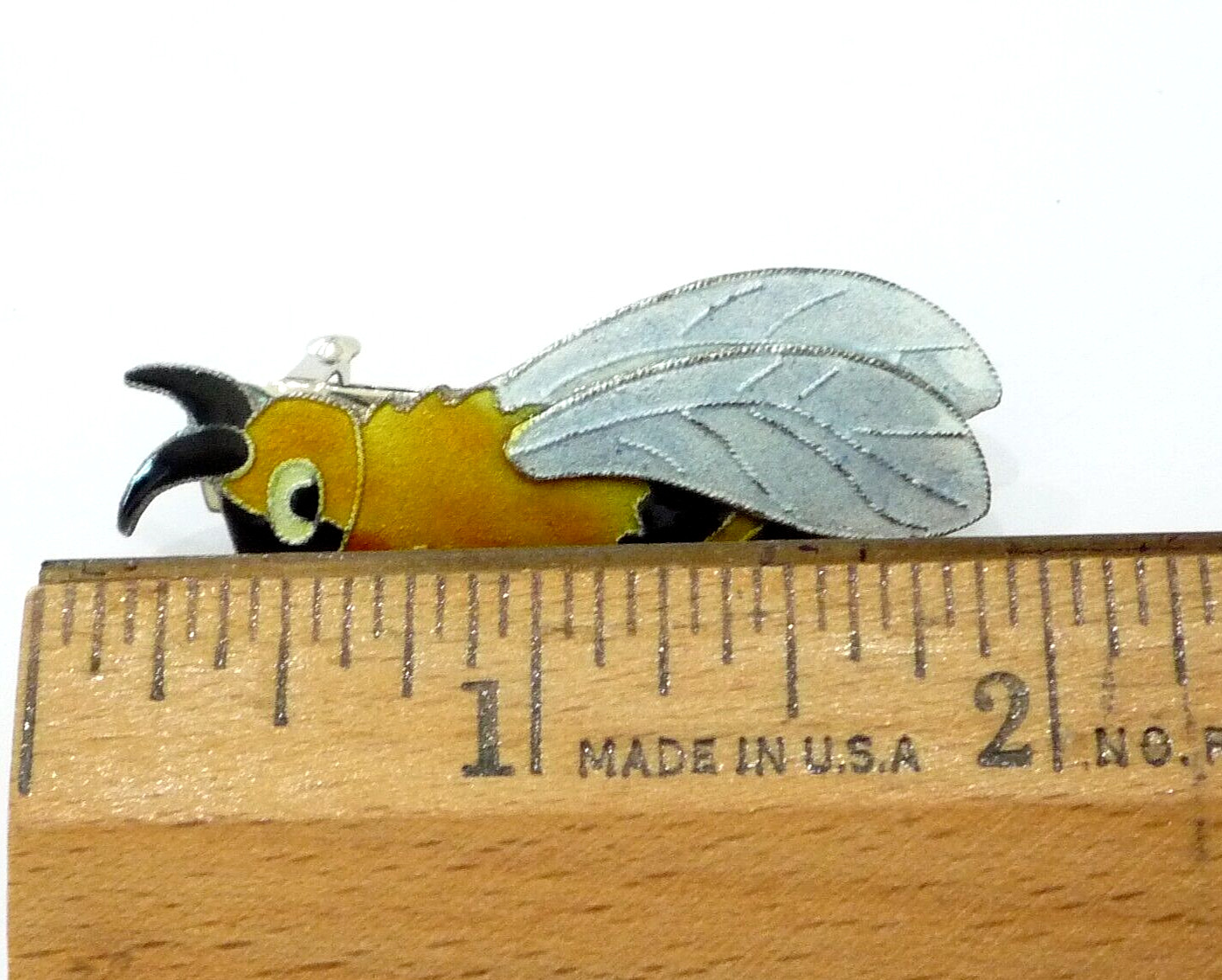 Vintage Cute Enamel Bumble Bee Hair Barrette Hair Cli… - Gem
