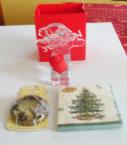 Boda Sweden Glass Santa Votive Yankee Candle Illuma-Lid Christmas Spode ...