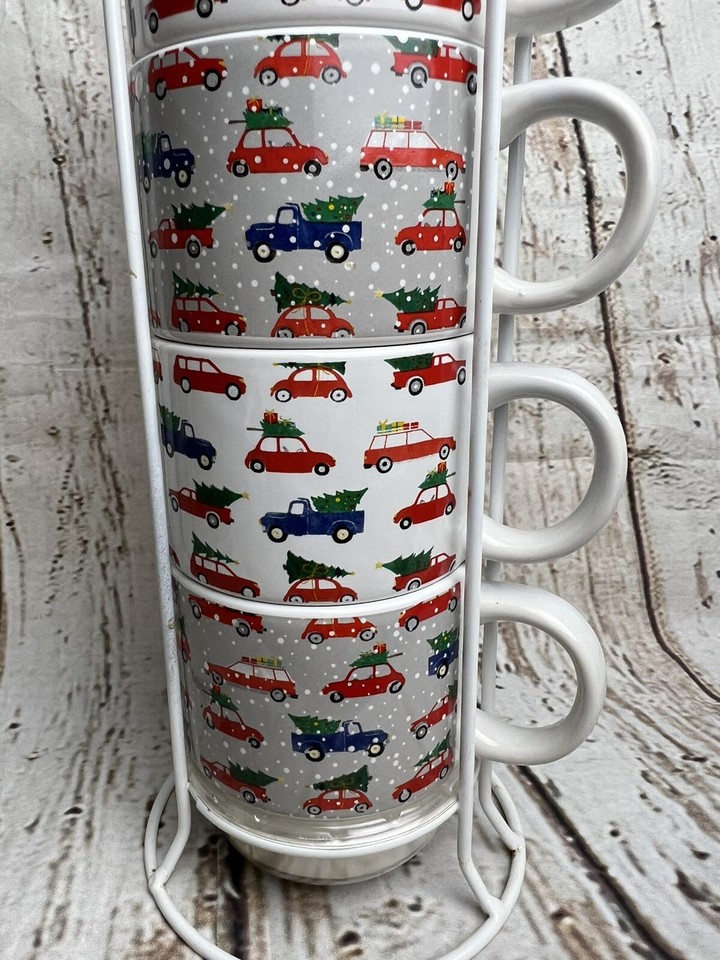 Christmas Tree Cars Trucks Stackable Mugs With Stand Signature ...
