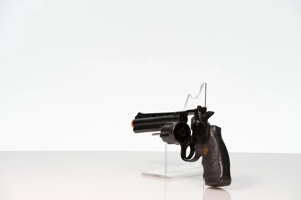 Fake Toy Revolver 6" Barrel Costume Film Prop - Weathered Black | eBay