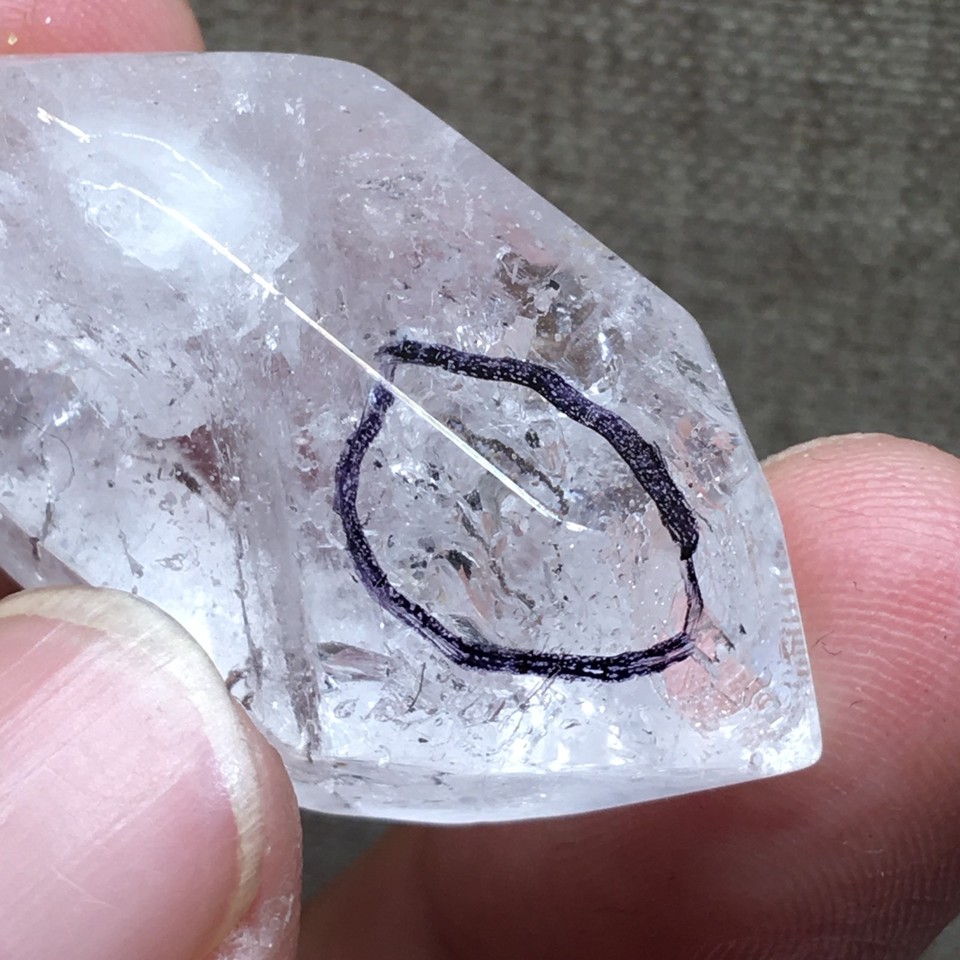 Natural 34mm Herkimer Diamond Enhydro healing Crystal Gem&moving water ...