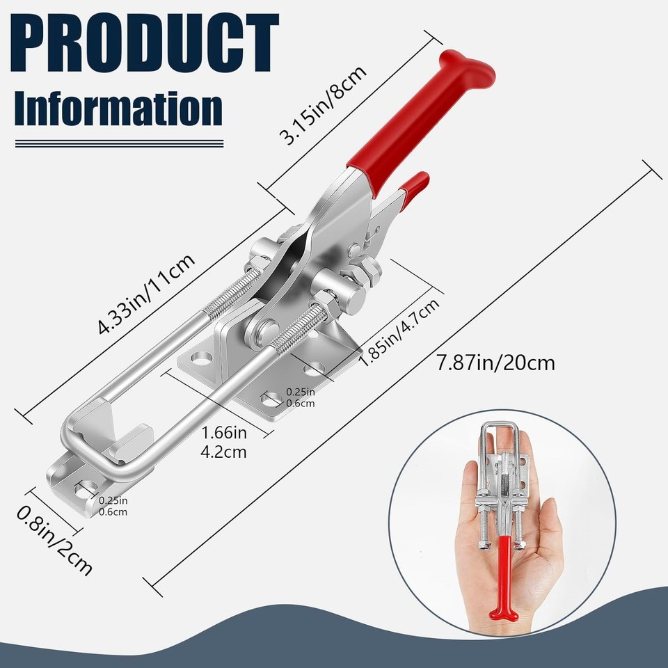 2 Pack Toggle Latch Clamp, Heavy Duty Latches, 2000Lbs Holding Red ...