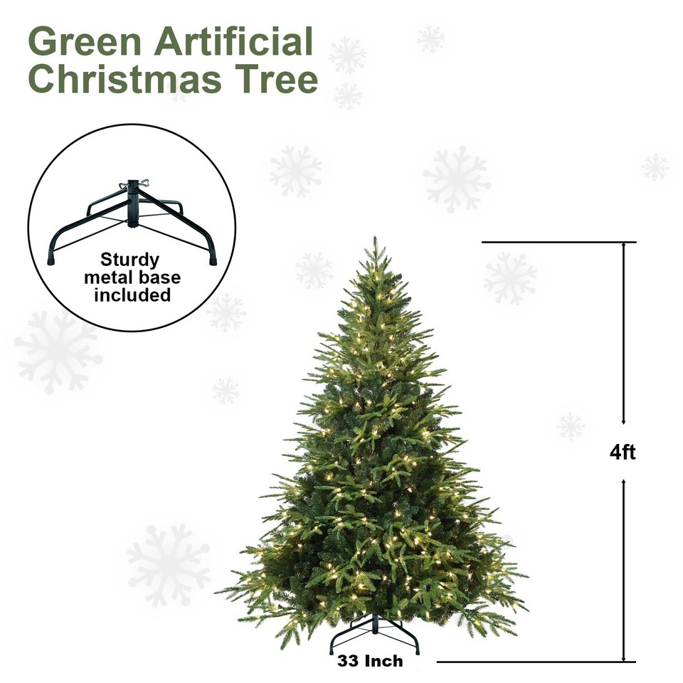 4-9 ft Pre-Lit Artificial Christmas Tree w/LED Lights Spruce Tree ...