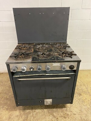 Castle 6 Burner Stove With Oven On Legs Natural Gas Tested | eBay