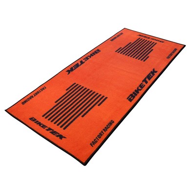 MOTORCYCLE GARAGE PIT MAT 190cm x 80cm ORANGE/BLACK DESIGN | eBay Australia