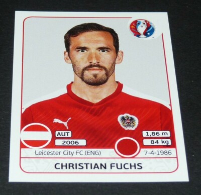 631 CHRISTIAN FUCHS LEICESTER ÖSTERREICH AUTRICHE PANINI FOOTBALL UEFA ...
