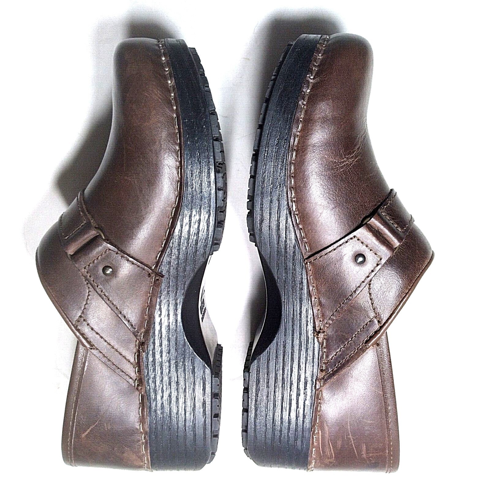 ABEO BIO System Eve Brown Leather Clogs Wm Sz 8.5N Shoes Slip ...