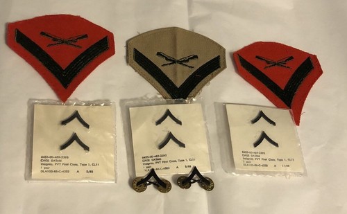 US Infantry Private First Class Insignia Stripes Uniform Patches & Pins ...