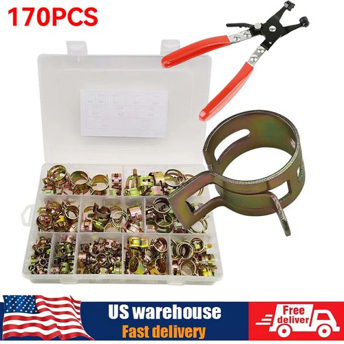 170X Hose Spring Clamps 6-22mm Fastener Fuel Water Line Pipe Air Tube ...