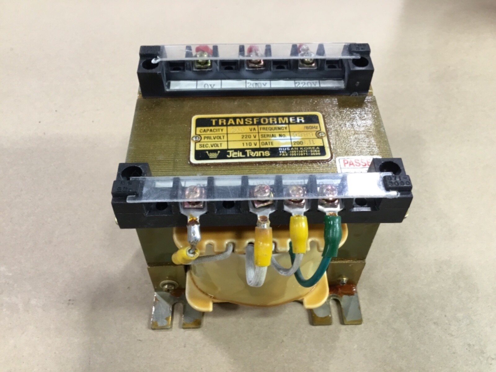 Jeil Trans Transformer 300VA 300 VA 220V Primary 110V Secondary ...