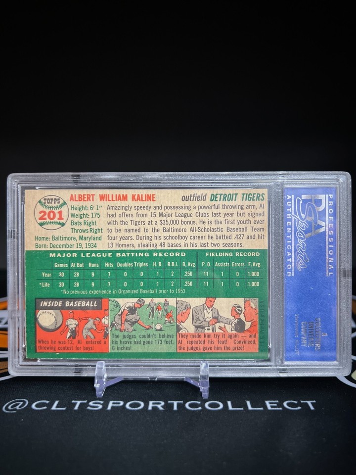 1954 Topps AL KALINE "Mr. Tiger" #201 RC Rookie HOF PSA 7 NRMT | eBay