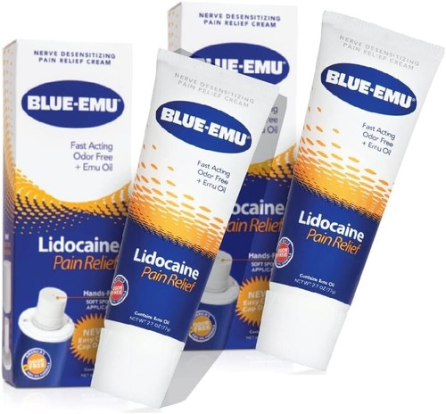 2-Pack Blue Emu Fast Acting Lidocaine Numbing Cream All Body Pain ...