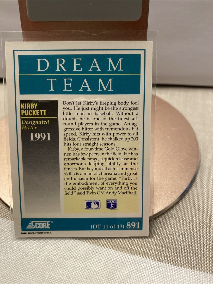 1991 SCORE DREAM TEAM # DT11 KIRBY PUCKETT , TWINS | eBay