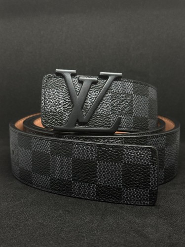 Louis Vuitton LV Initiales Belt – Damier Graphite Checker Pattern ...