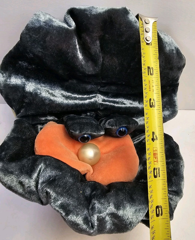 Folkmanis Giant Clam Hand Puppet Plush Gray Tan Moveable Shell & Eyes ...