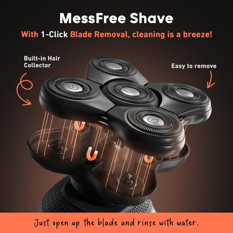 Cordless Bald Head Shavers for Men, Baldiepro Head Grooming Starter Kit ...