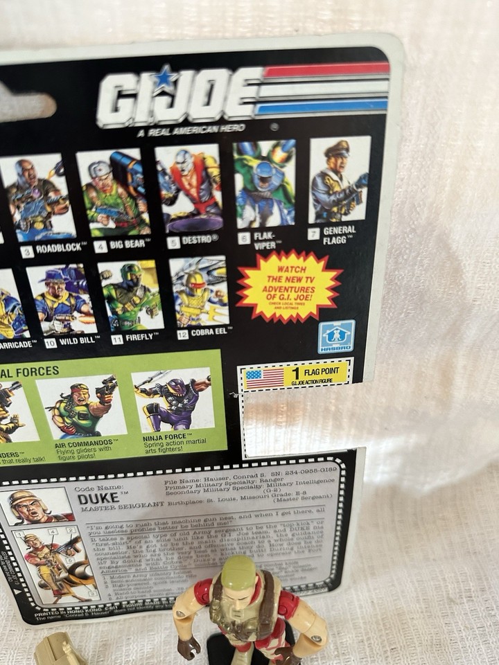 Vintage 1991 GI Joe Action Figure Duke Master Sergeant With Card ...