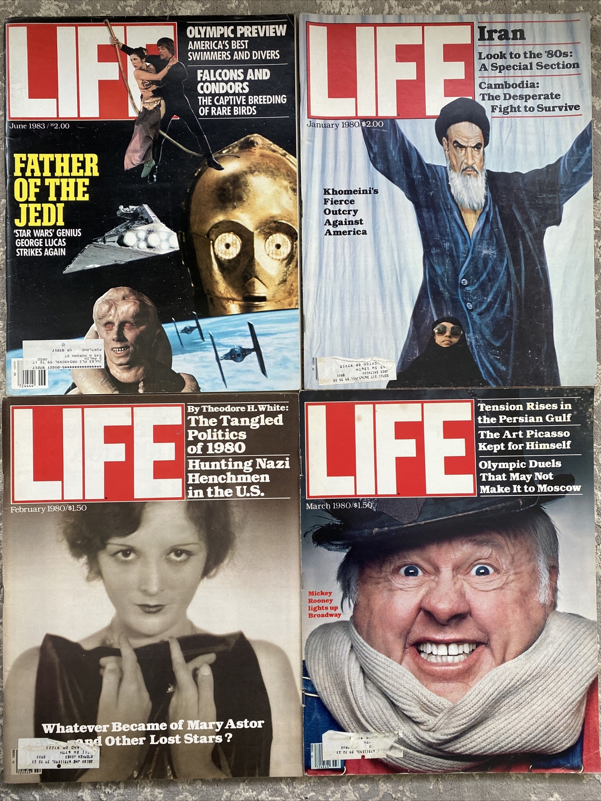 Lot Of 4 Vintage LIFE Magazines 1980 1983 January February March June ...