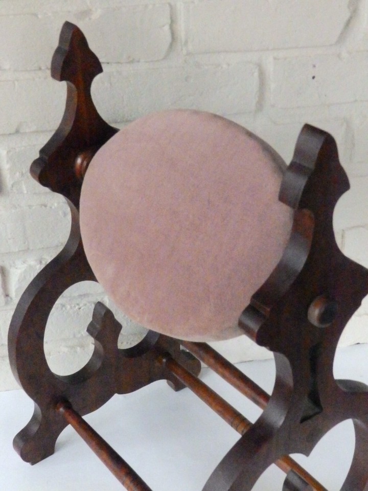 Antique Edwardian Victorian Eastlake Footstool Slipper Stool Shoe Shine ...