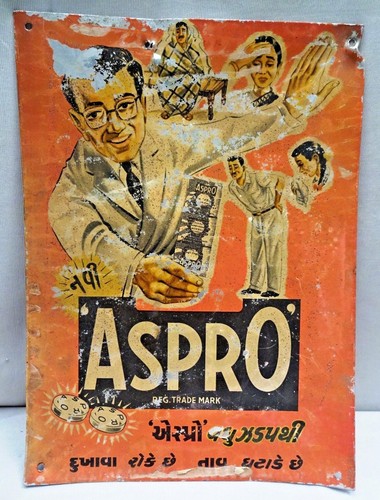 Publicité Vintage Étain Signe Chimiste Bayer Aspro Pour Fièvre Et ...