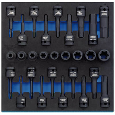 Draper 28 Piece 1/2" Drive Impact Torx Hex Socket Set In Eva Insert ...
