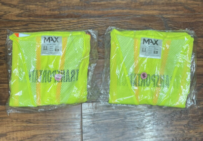 2X MAX430 SAFETY VEST TRANSPORTATION W/SILVER REFLECTIVE 4 FRONT BAGS SMALL | eBay