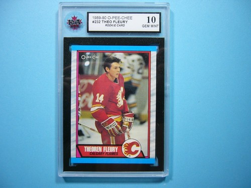 1989/90 O-PEE-CHEE NHL HOCKEY CARD #232 THEO FLEURY ROOKIE RC KSA 10 ...