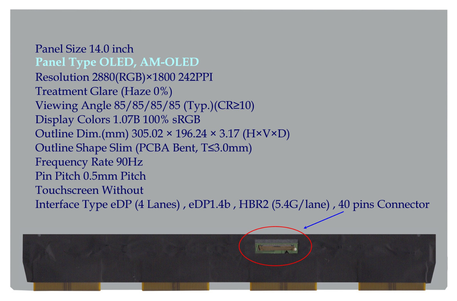 Compatible Samsung ATNA40YK07 ATNA40YK07-0 14'' OLED 90Hz IPS Glare ...