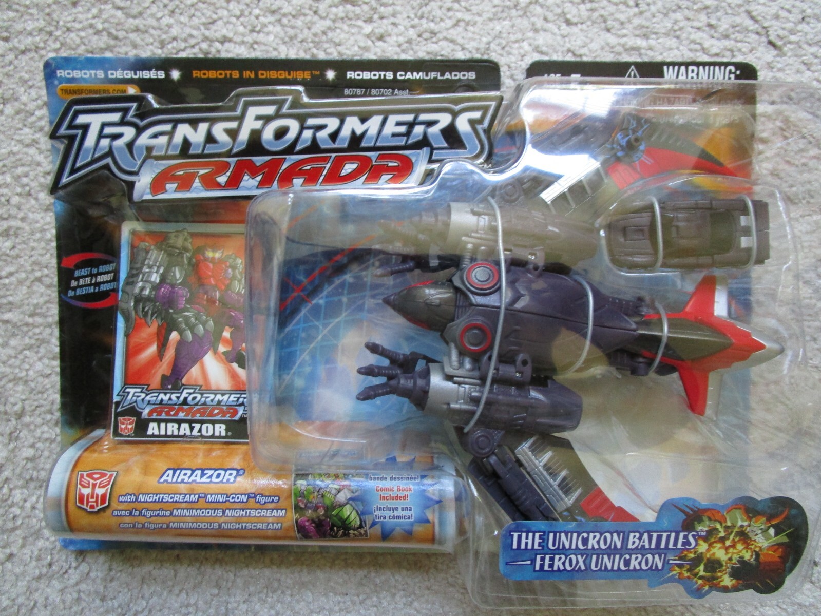 Hasbro Transformers Armada 2003 Airazor w/ Nightscream MOSC Factory ...