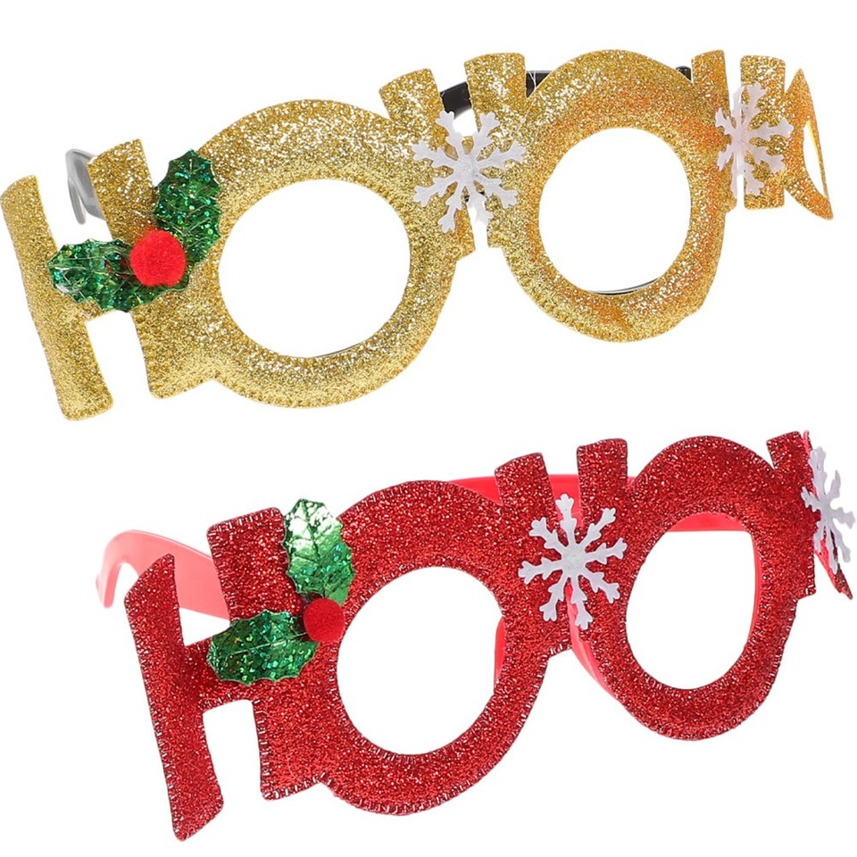 2 Pcs Festival Glasses Photo Booth Frame Holiday Party Frames Unique ...