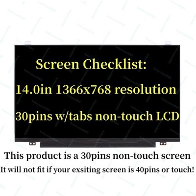 NON-TOUCH LCD Screen Replacement 14.0" for B140XTN02.E 1366x768 HD LCD ...