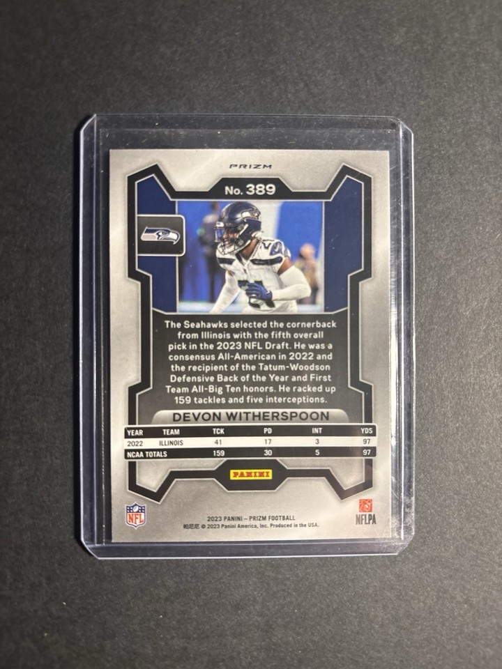 2023 Panini Prizm - Rookies Devon Witherspoon #389 Neon Green Pulsar ...