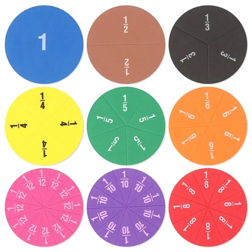EVA Round Shaped Fractions Circles Instrument Math Educational Toy ...