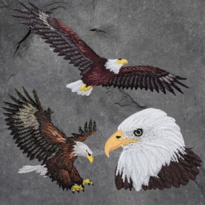 Bald Eagle Patch Set - Flying, Landing, Soaring Bird, Bald Eagle Badge(Iron On) | eBay
