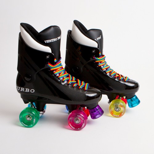 Ventro Pro Quad Roller Skates, Turbo 33 Style - Rainbow Mixed Wheels ...