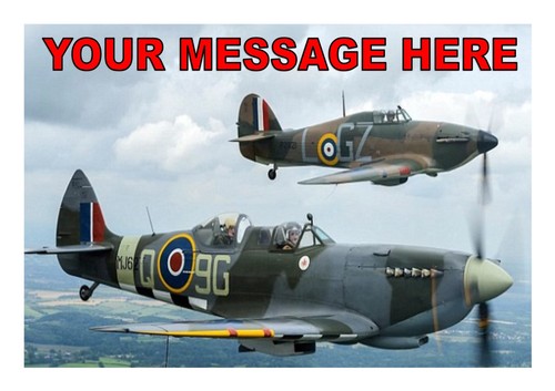 SPITFIRE AEROPLANE A4 PERSONALISED CAKE TOPPER EDIBLE ICING SHEET ...