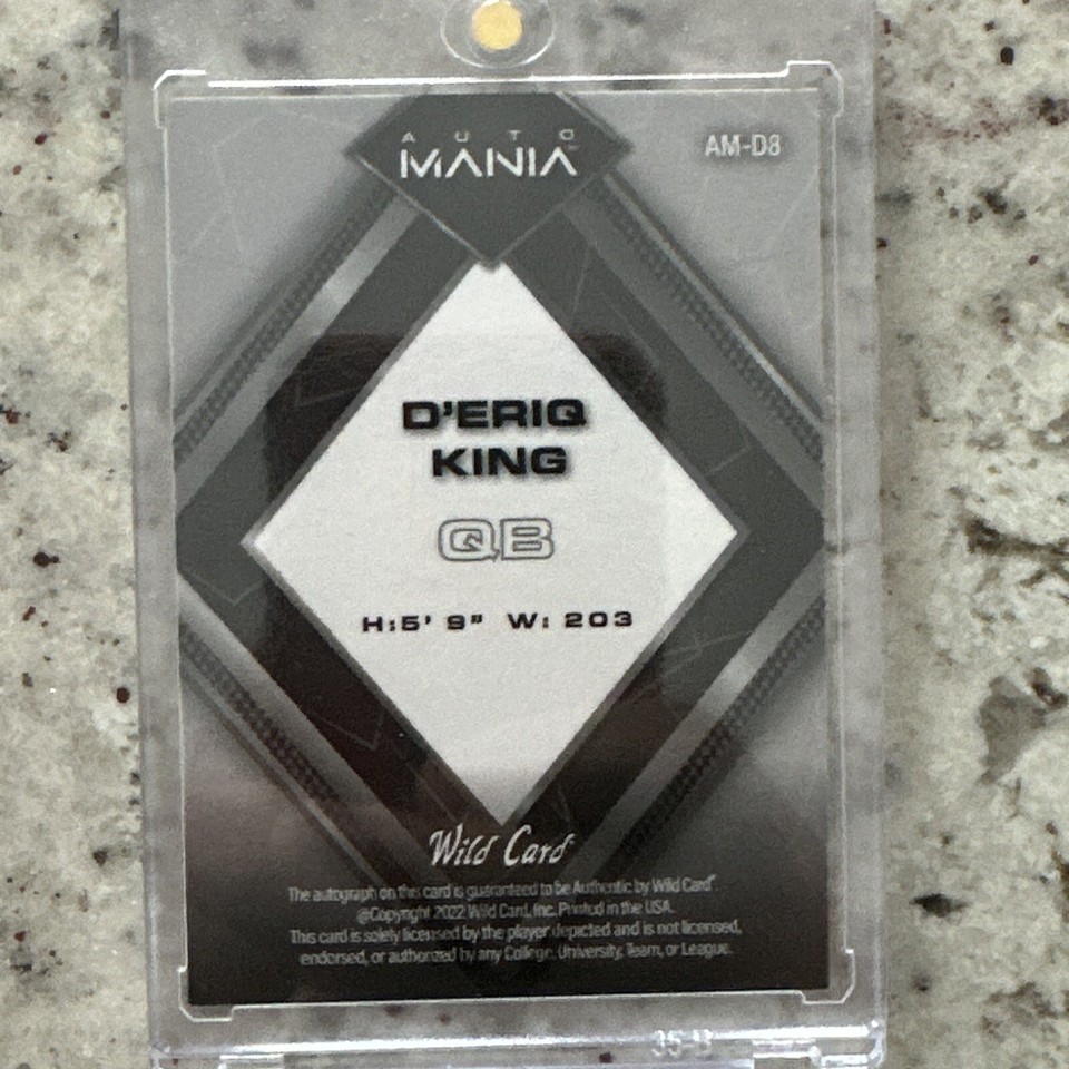 2022 Wild Card Auto Mania RC AUTO D'ERIQ KING 4/4 | eBay