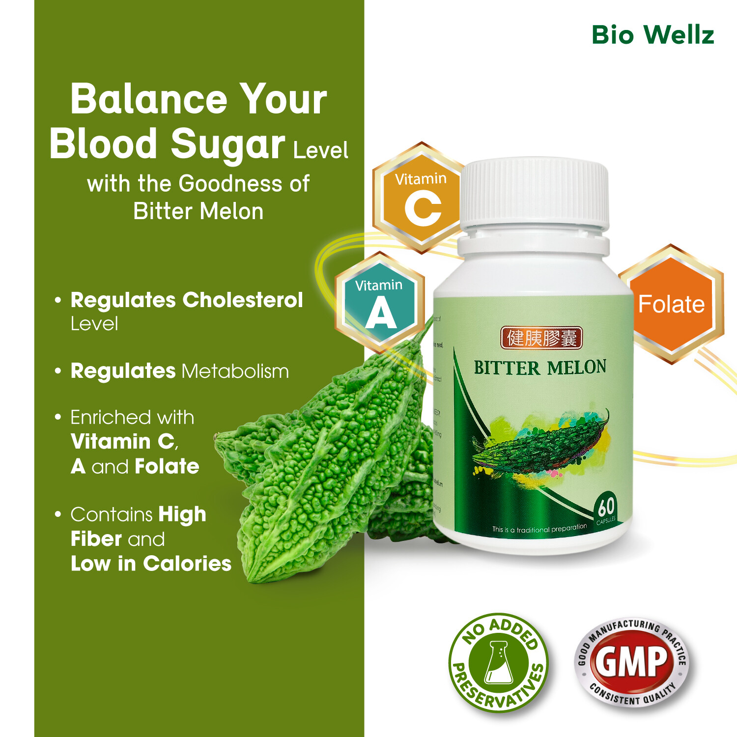 Organic Bitter Melon Extract Herbal Supplement, Natural Plant Insulin ...