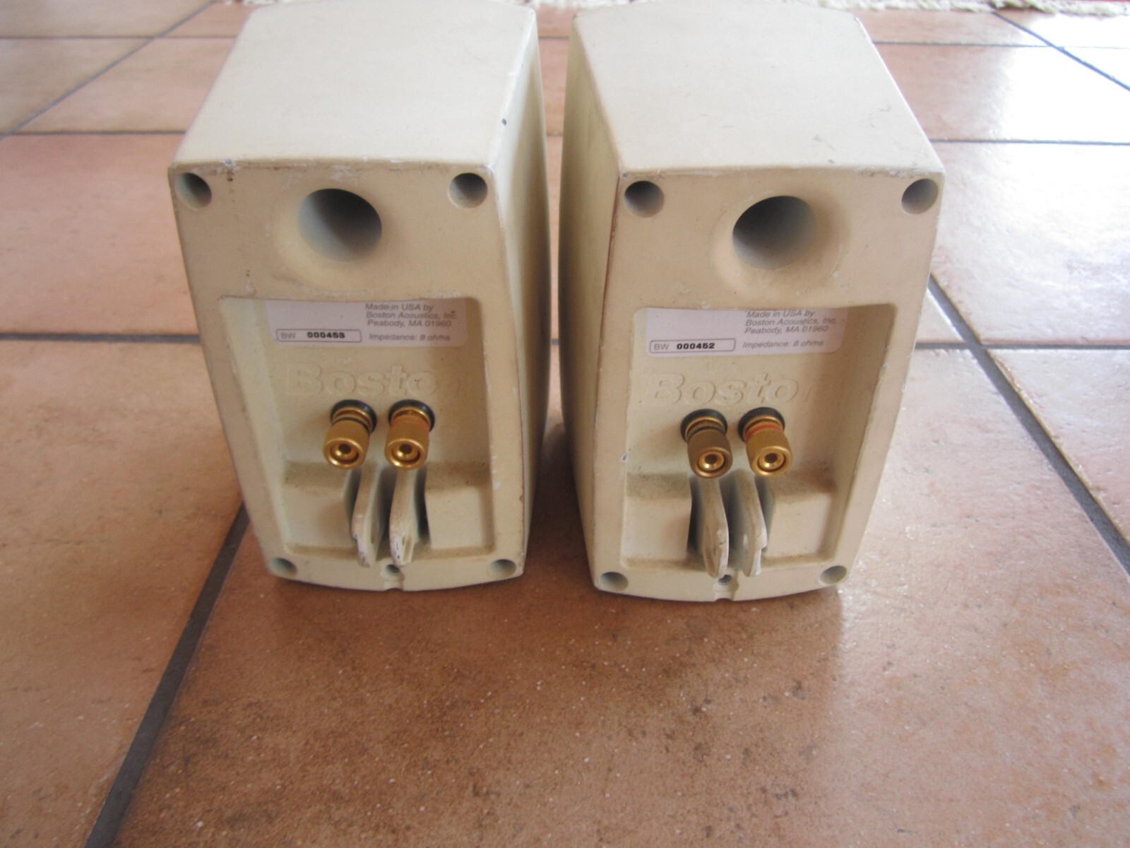 Pair of TAN BOSTON ACOUSTICS MICRO 90x Bookshelf SATELLITE Speakers ...