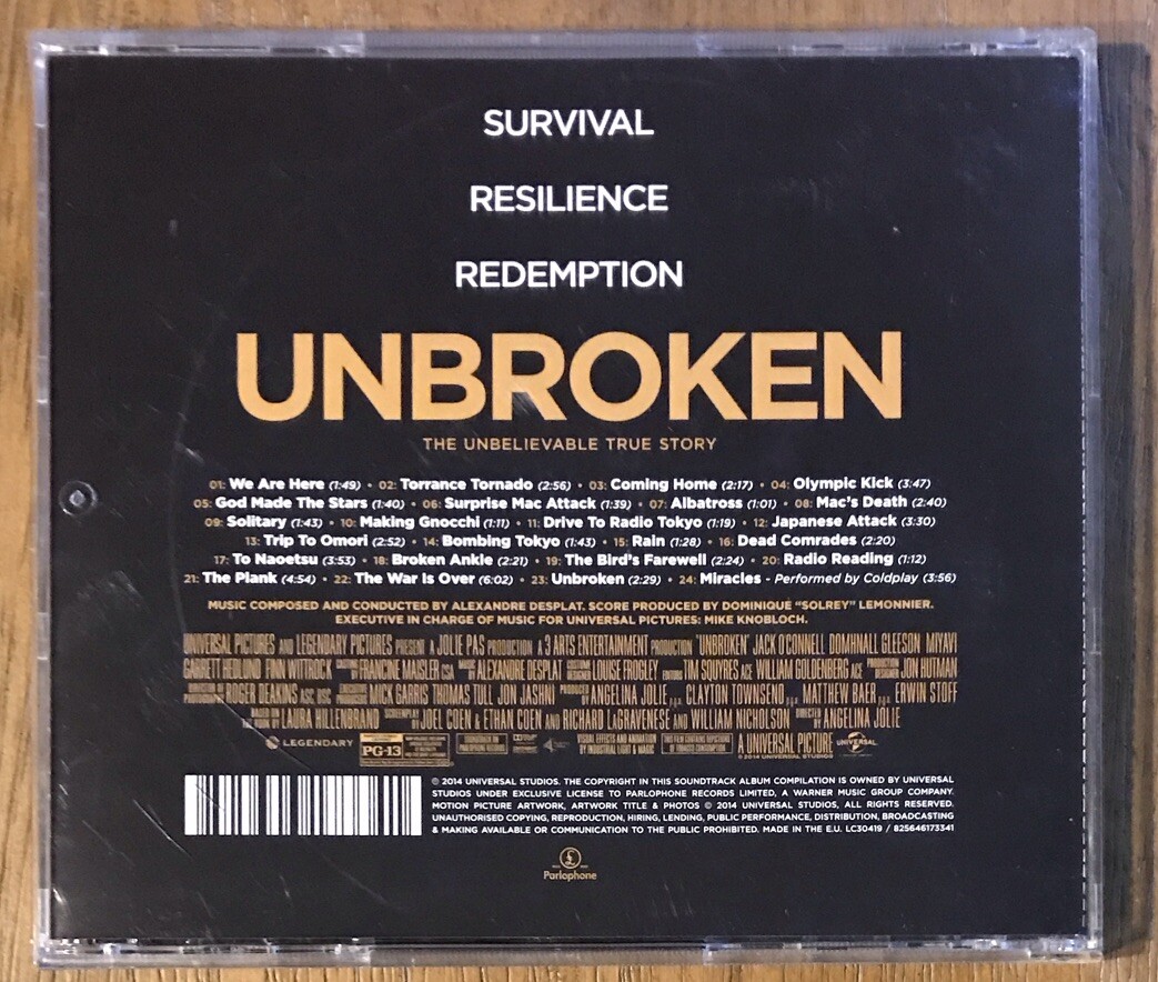 Unbroken (Original Soundtrack) - Alexandre Desplat / O.S.T. (CD, 2014 ...