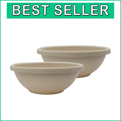 Contemporary Round Shallow Planters with Drainage for Indoor/Outdoor ...