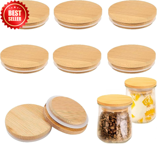 8pcs Reusable Oui Yogurt Jar Lids with Airtight Silicone Seal Fits 5oz ...