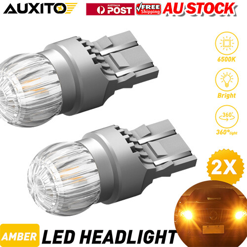 2X T20 7443 7440 AMBER LED INDICATOR TURN SIGNAL LIGHT BULB CANBUS FOR ...