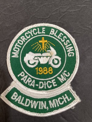 Motorcycle Blessing Para-Dice MC 1988 Baldwin MI Embroidered Patch | eBay
