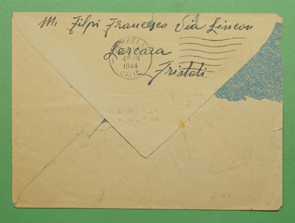 DR WHO 1944 ITALY AMG TO USA WWII w1243 | eBay