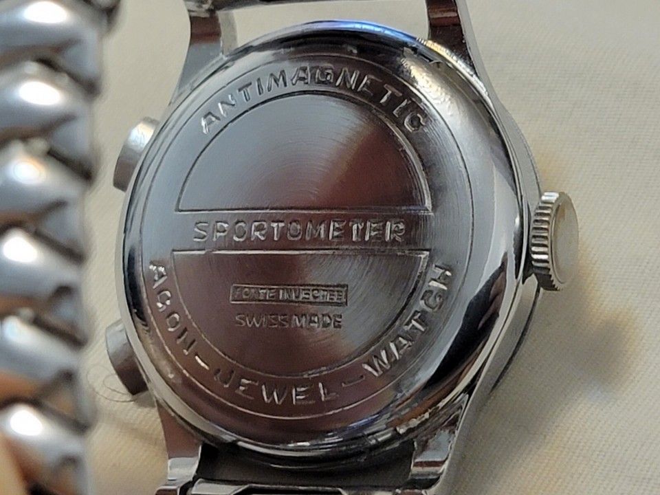 Rare Vintage Agon Sportometer Stainless Steel 17 jewels telemeter dial ...