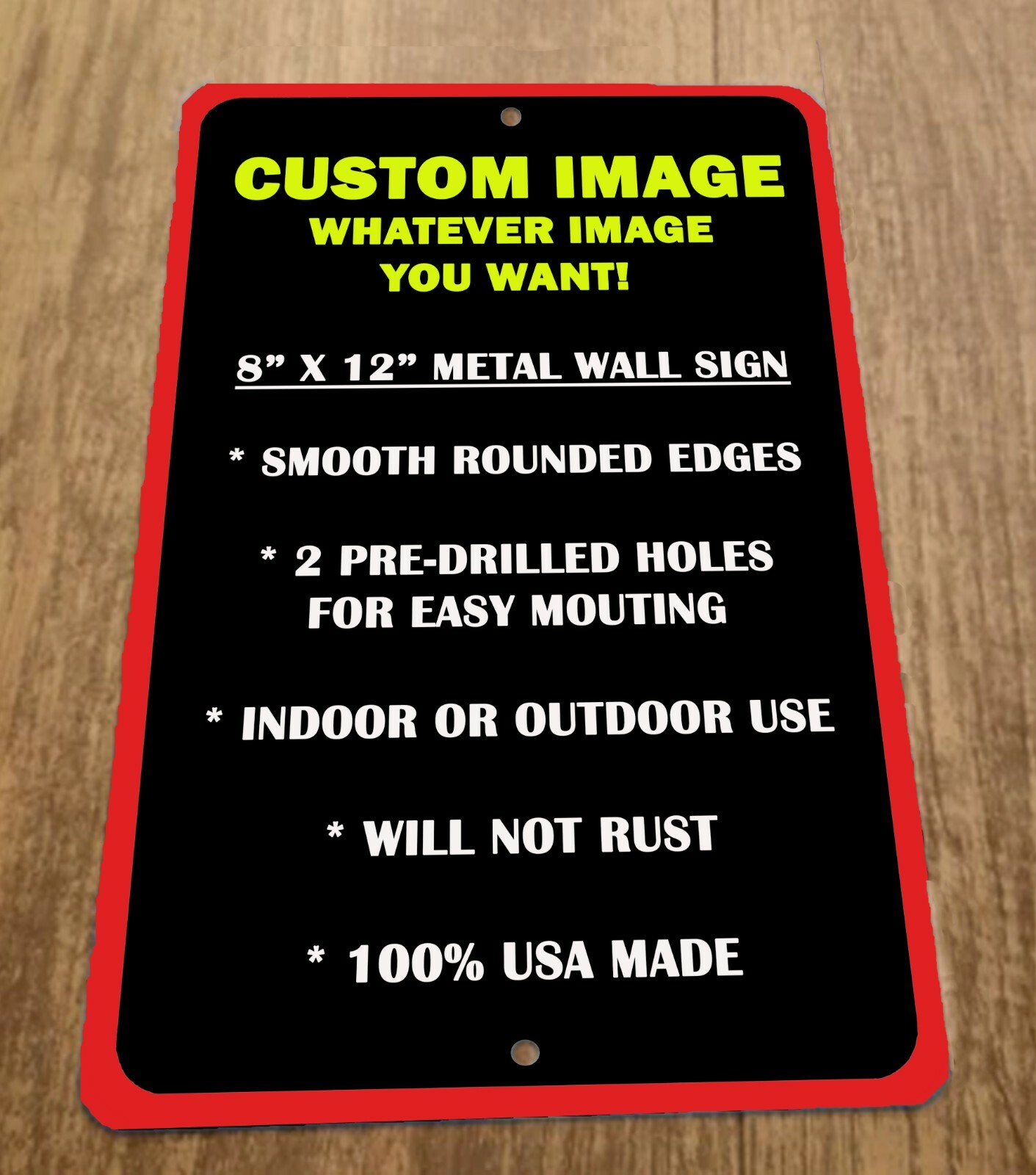 Personalized Custom Text or Image 8x12 Metal Wall Sign | eBay