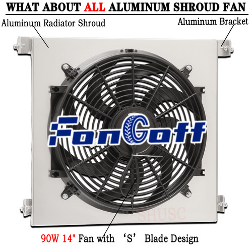Aluminum Shroud Electric Fan For Ford Chopped Hot Rod High Boy Chevy V8 ...